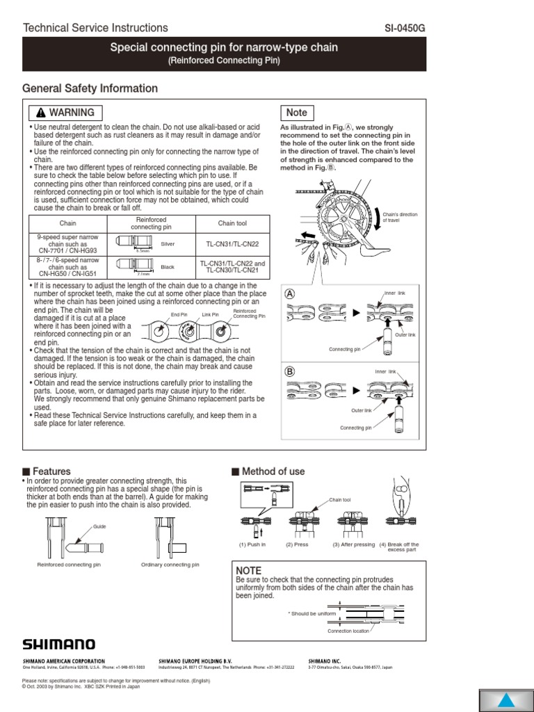 Shimano Kette Montage | PDF | Equipment | Manufactured Goods
