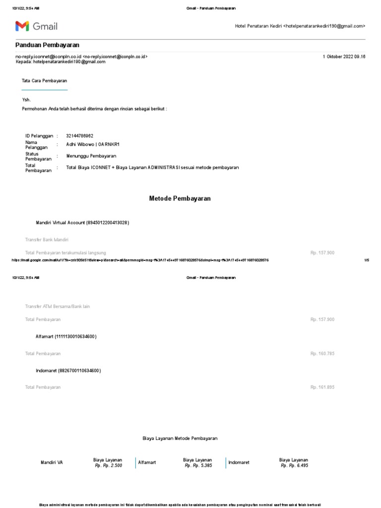 Panduan Pembayaran ICONNET | PDF