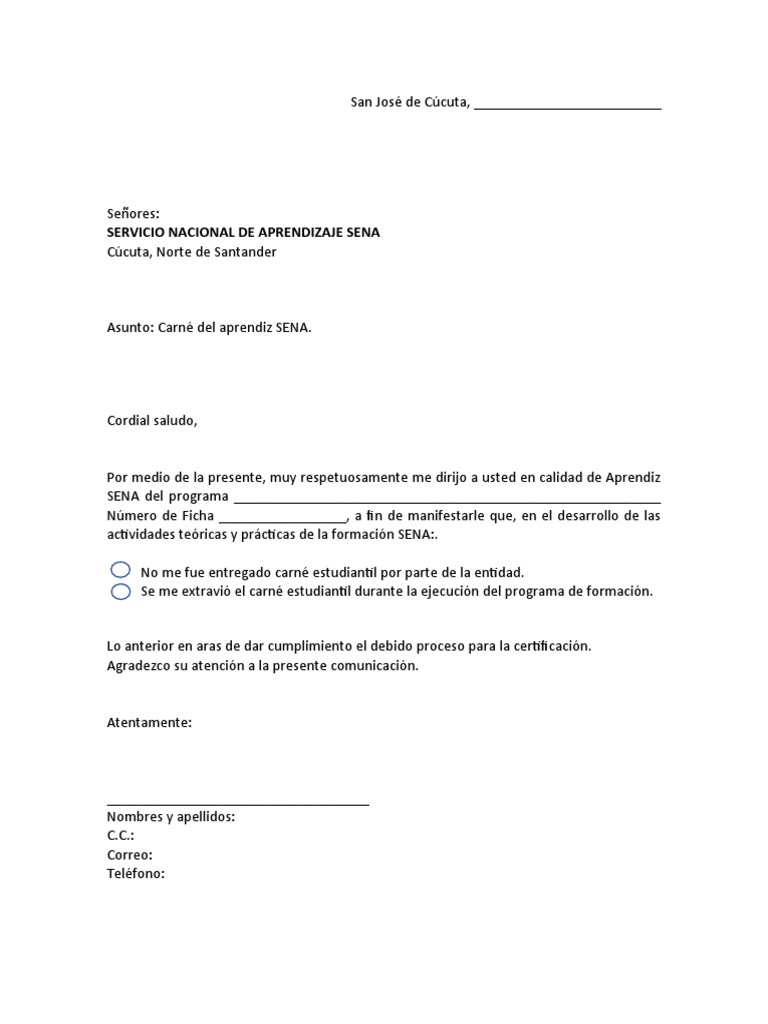 Legalizacion de Carnet Sena | PDF