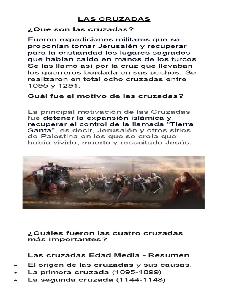 Las Cruzadas Trabajo | PDF | Cruzadas | imperio Bizantino