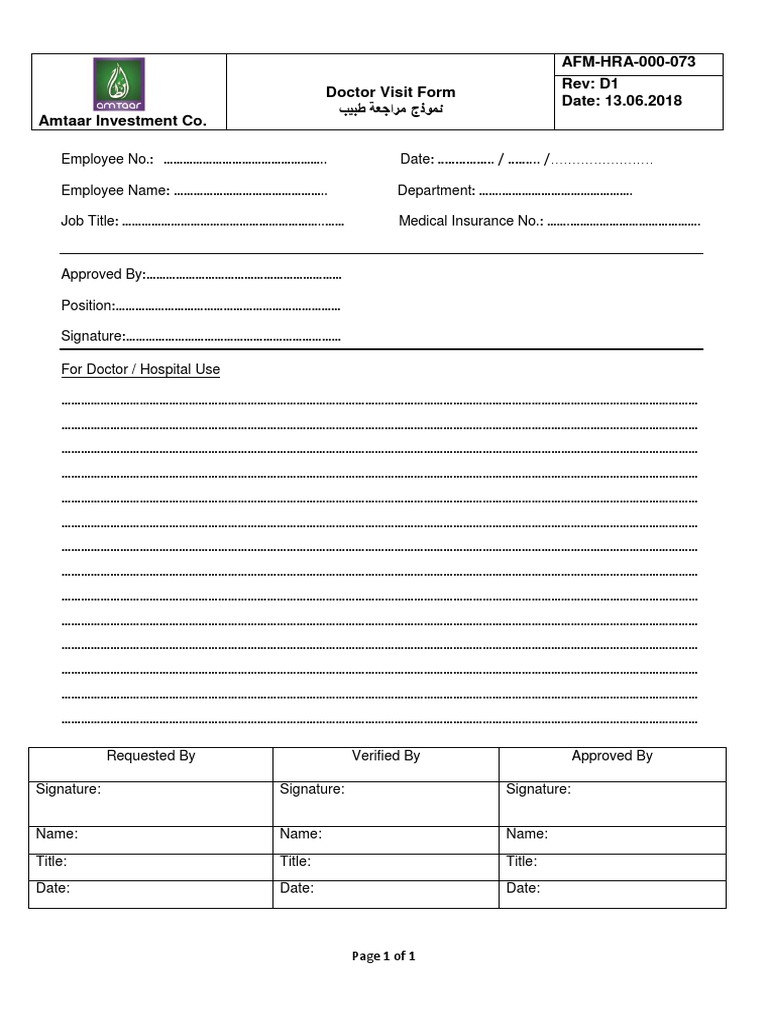 Doctor Visit Form | PDF