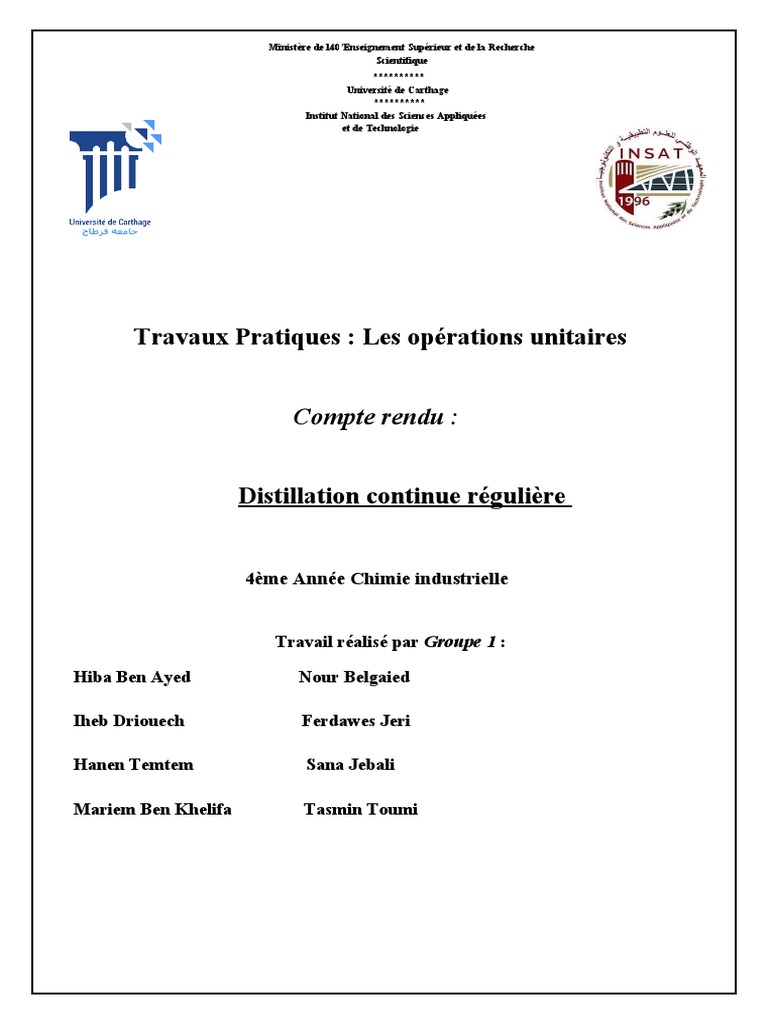 Travaux Pratiques Distillation | PDF