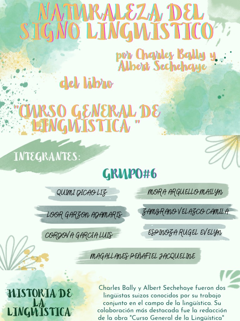 NATURALEZA DEL SIGNO LINGUÍSTICO Por Charles Bally y Albert Sechehaye ...