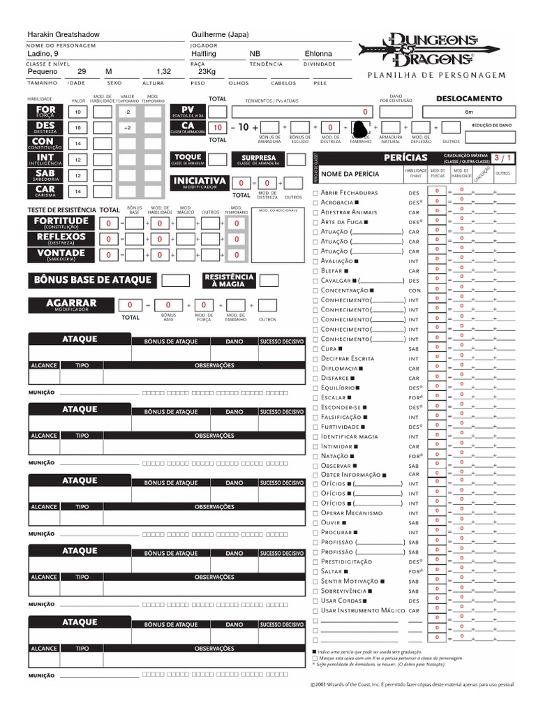 D&D 3.5 Editavel | PDF