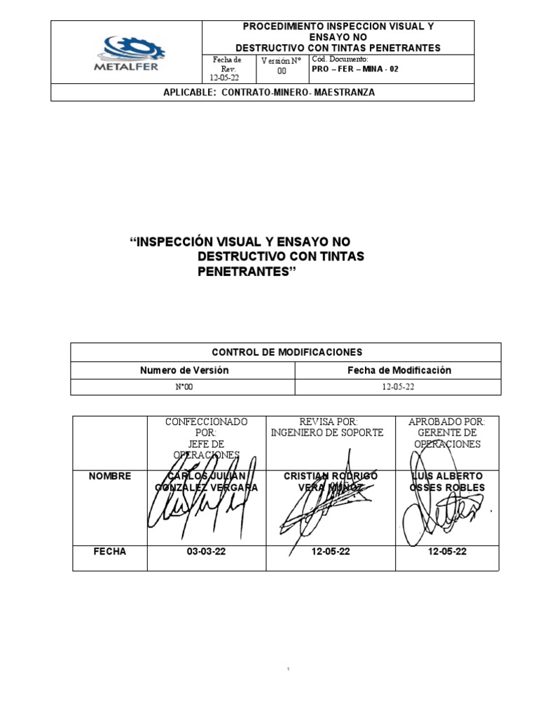 "Inspeccion Visual y Ensayo No Destructivo Con Tintas Penetrantes"-2 | PDF