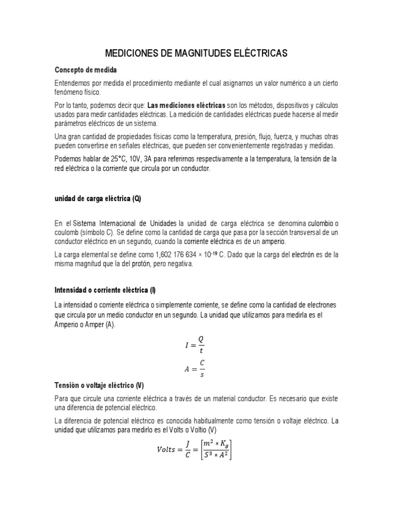 Mediciones de Magnitudes Eléctricas | PDF