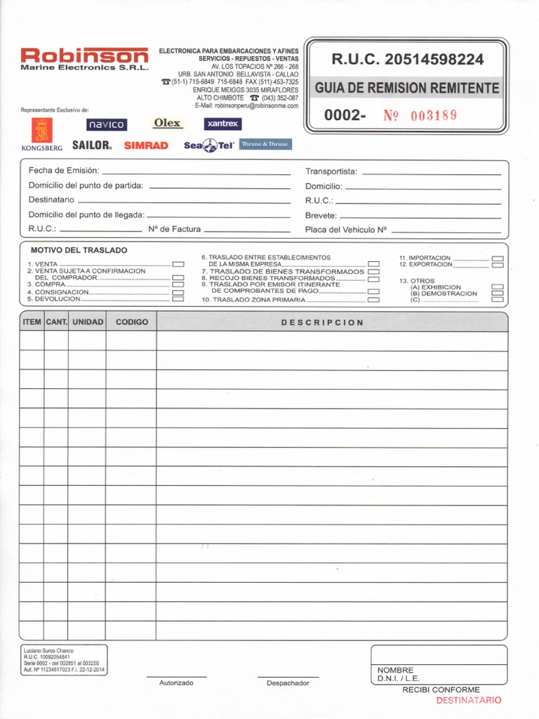 Guia de Remisión - Serie 002 | PDF