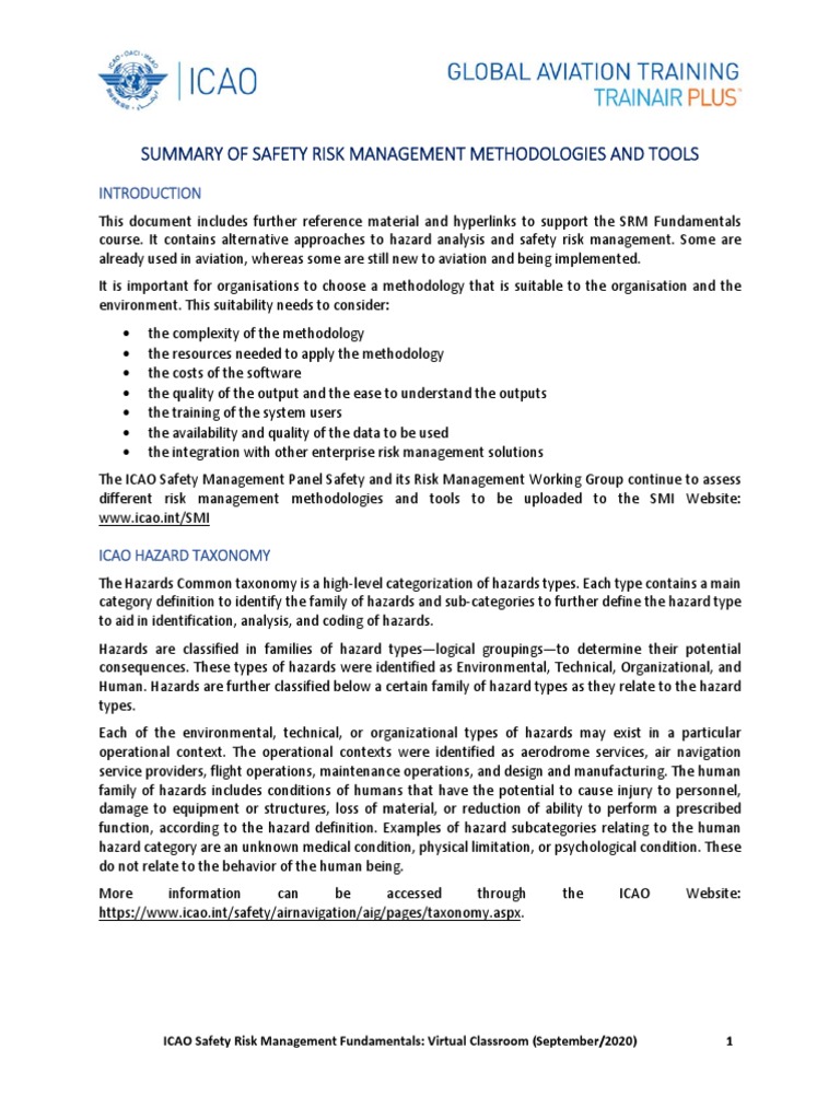 SRM Methodologies in Aviation Safety | PDF | Risk | Risk Management