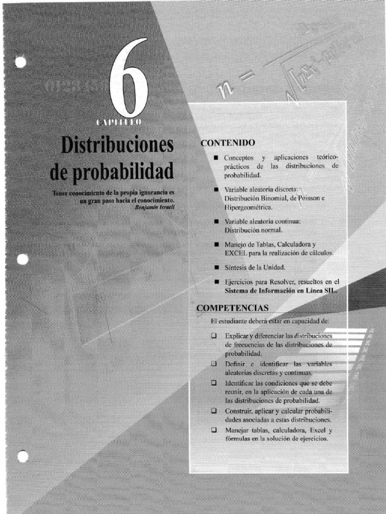 001 CAP 6 Dist Prob - Dist Binomial - Compressed | PDF | Diferencia | Probabilidad