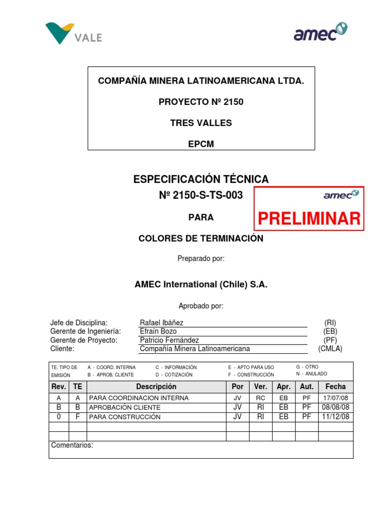 2150-S-TS-003 - 3247-0 Colores de Terminacion | PDF | Color | Amarillo