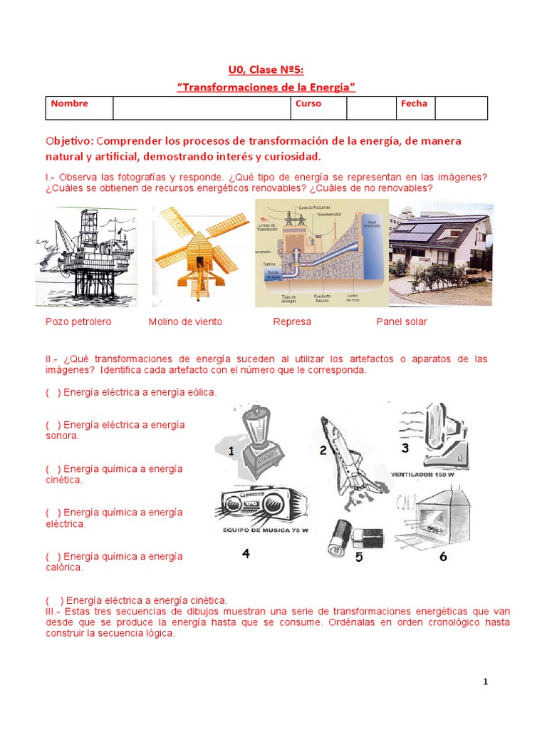Transformaciones de La Energía 7 | PDF | Energía renovable | Naturaleza