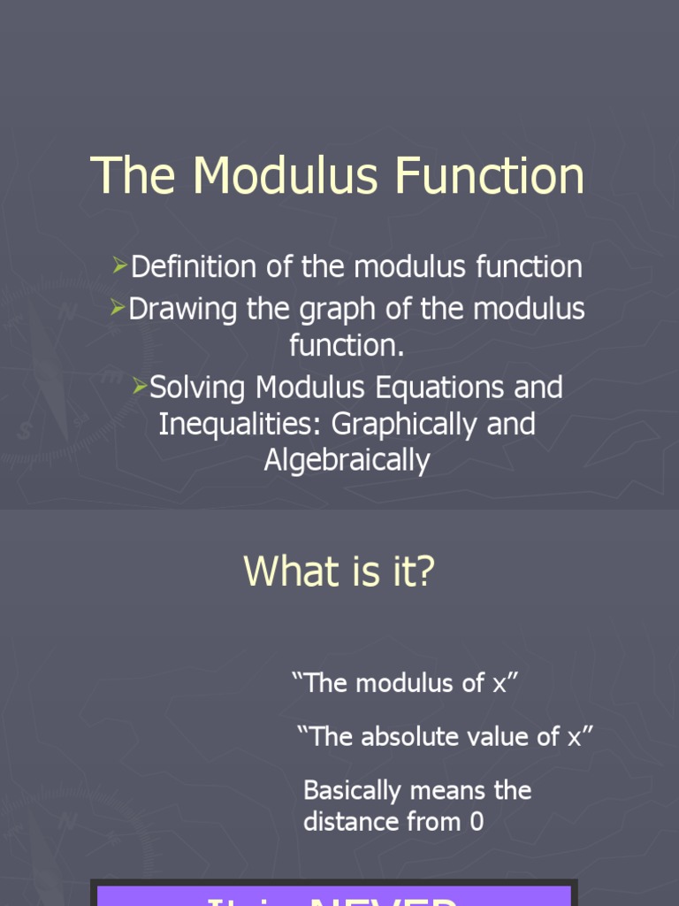 The Modulus Function Pdf