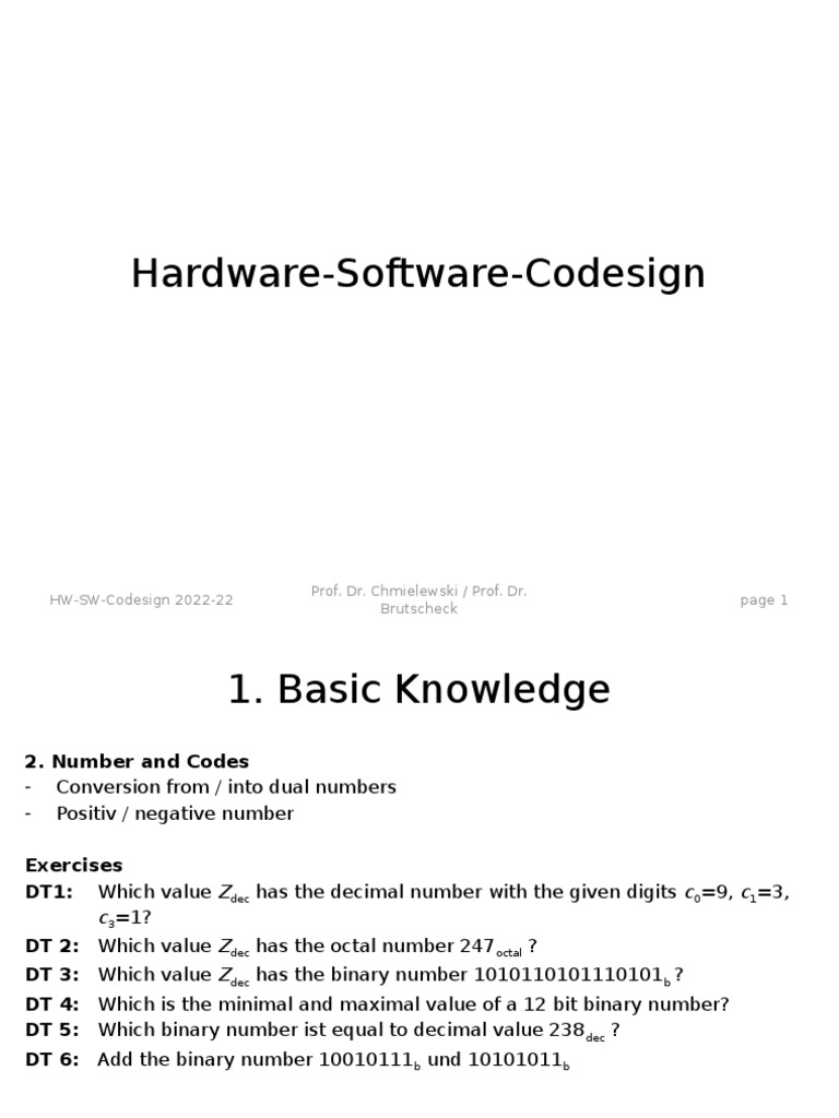 HW SW Codesign WiSe 2223 IC | PDF