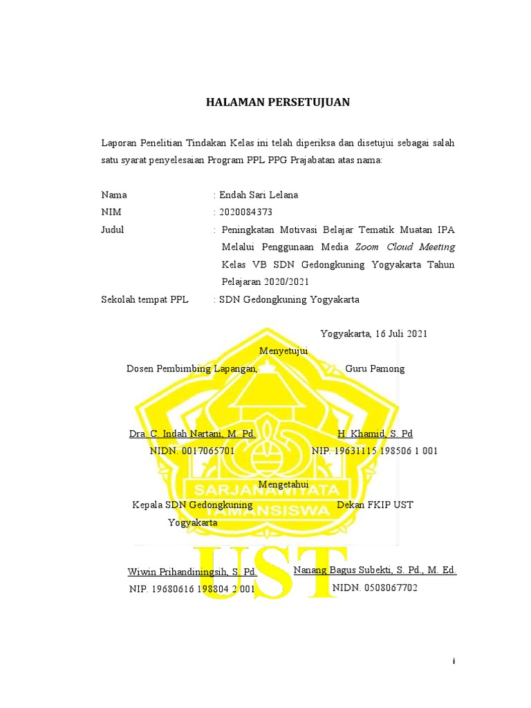 Lembar Pengesahan PTK | PDF