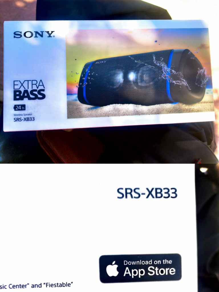 Sony SRS-XB33 Wireless Speaker Guide | PDF