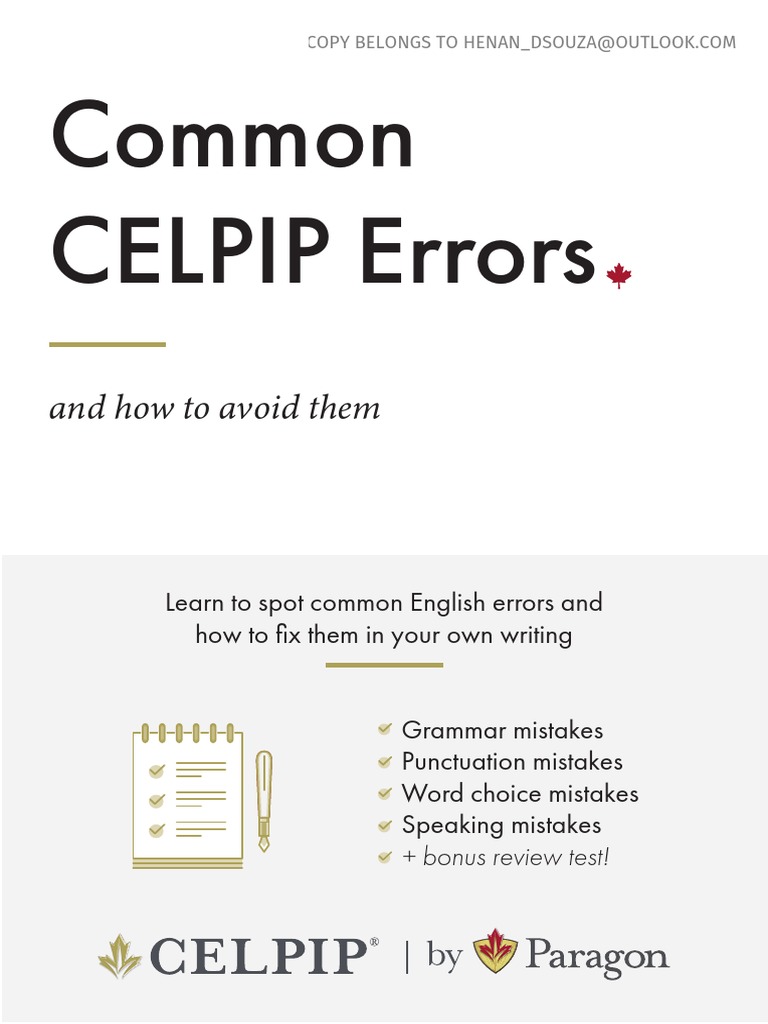 Celpip - Common Error Books | PDF | Adverb | English Grammar