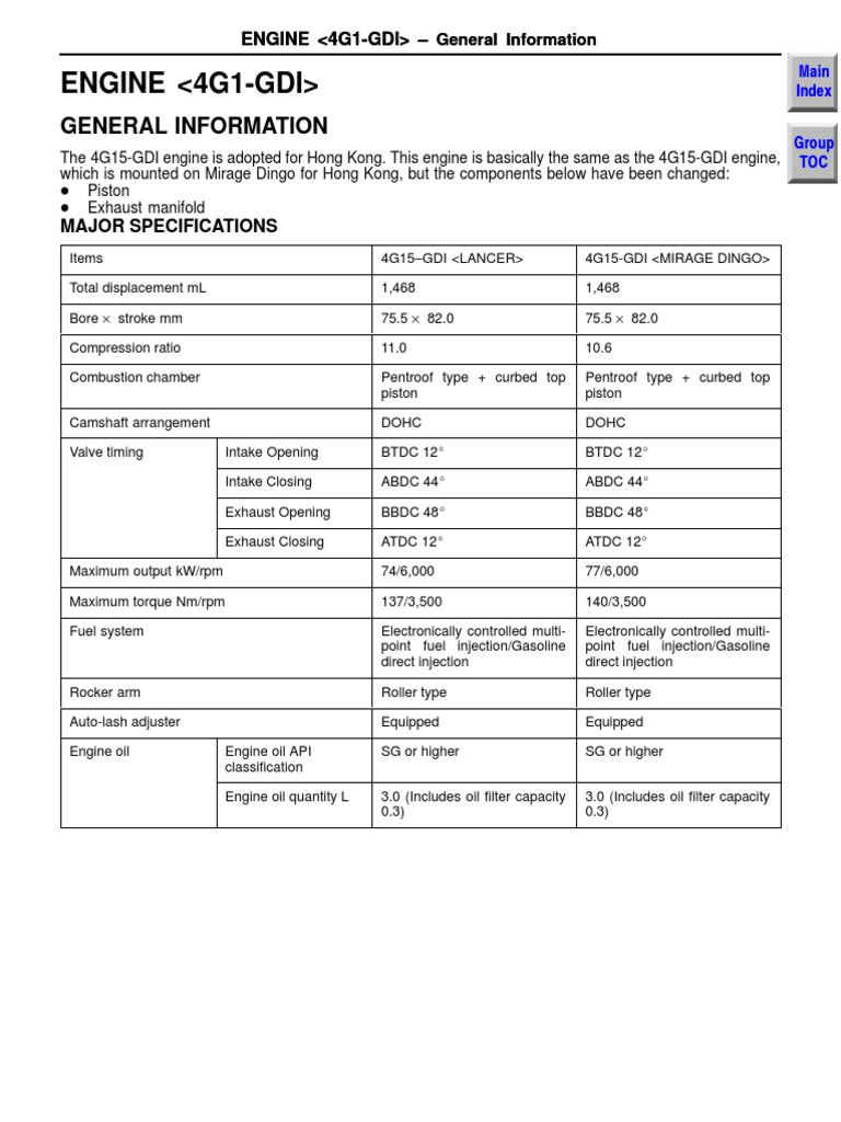 Engine : General Information | PDF | Throttle | Fuel Injection