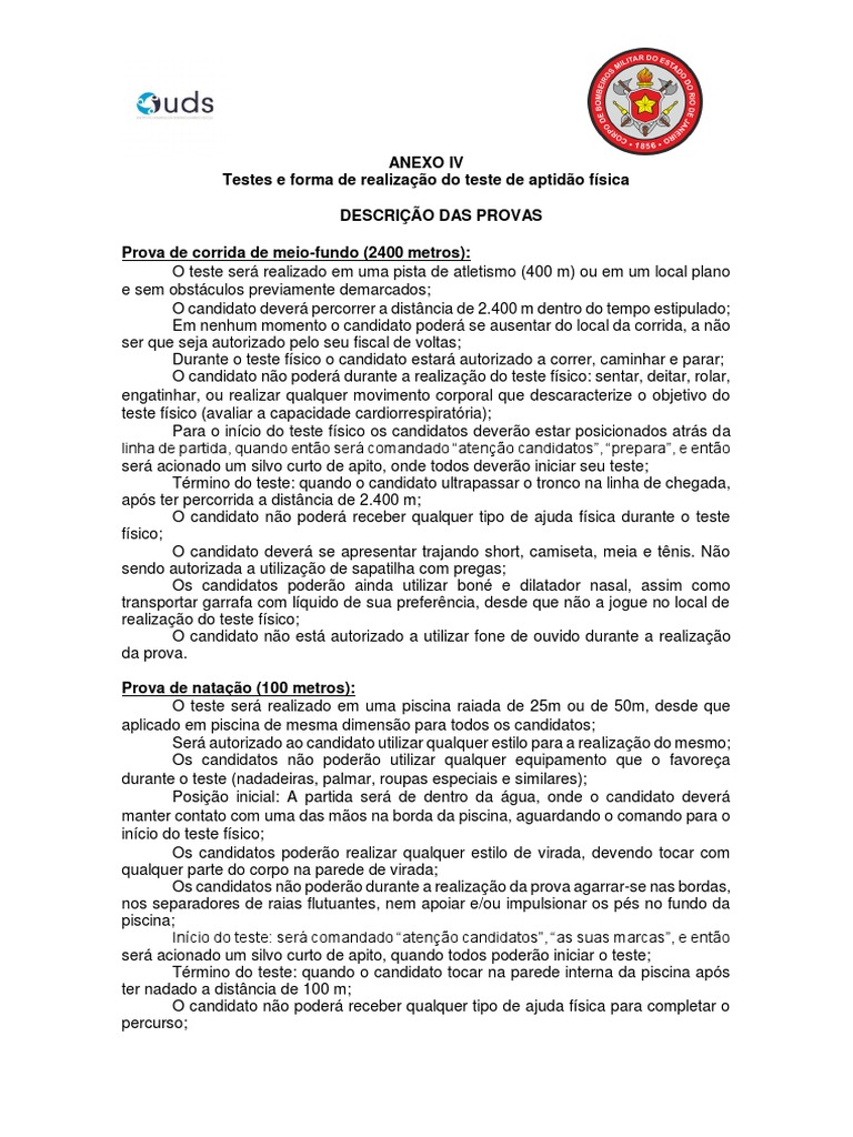 Descrição TAF - CBMERJ | PDF | Tempo | Física