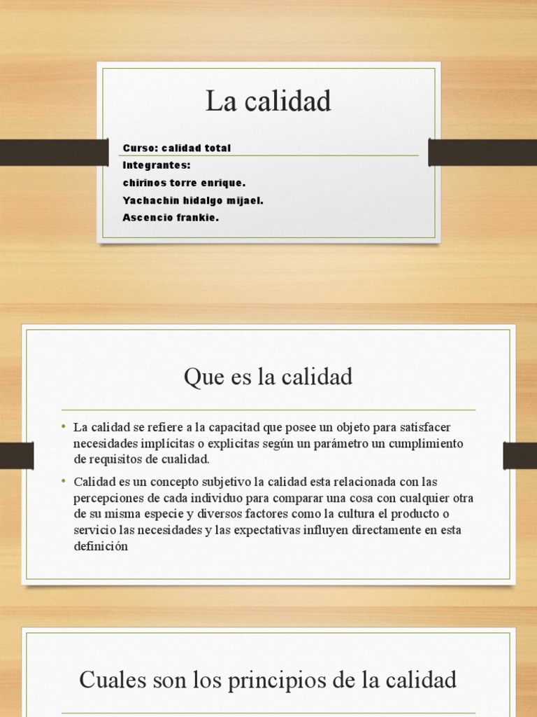 La Calidad | PDF | Calidad (comercial) | Negocios económicos