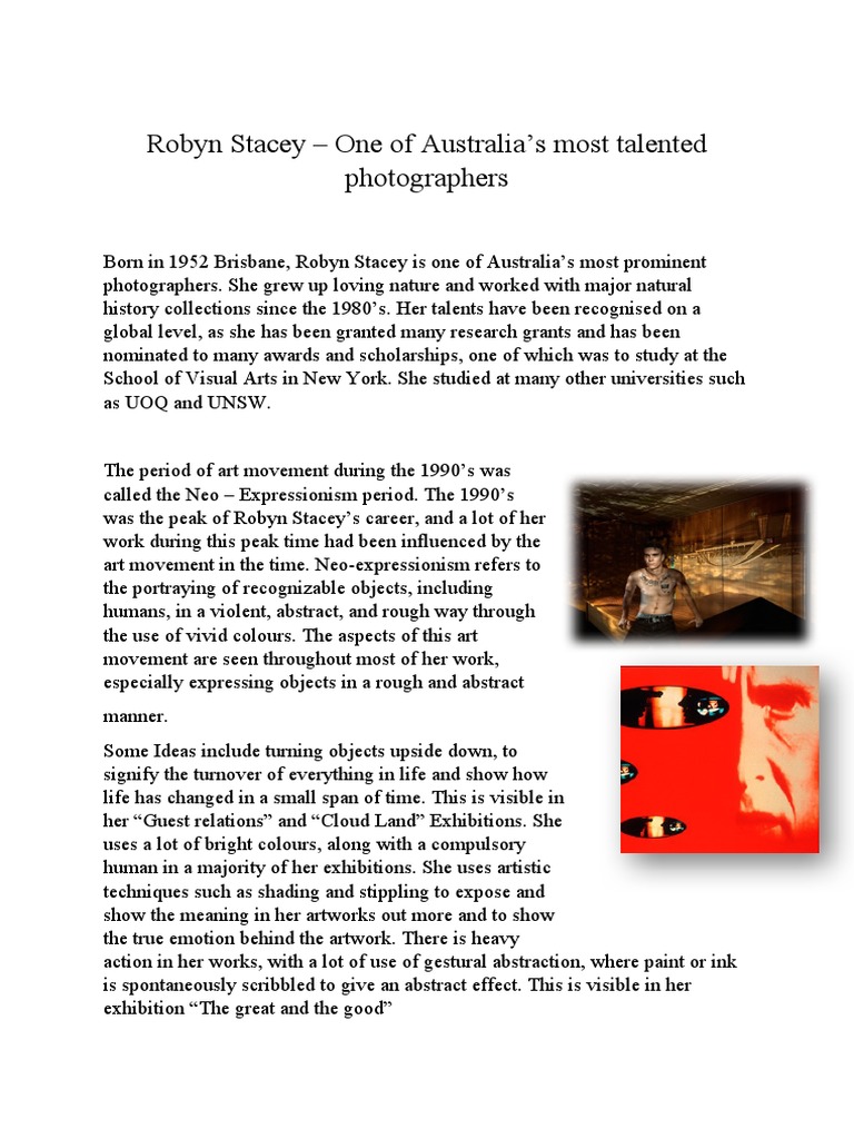 Robyn Stacey | PDF | Abstract Art | Aesthetics