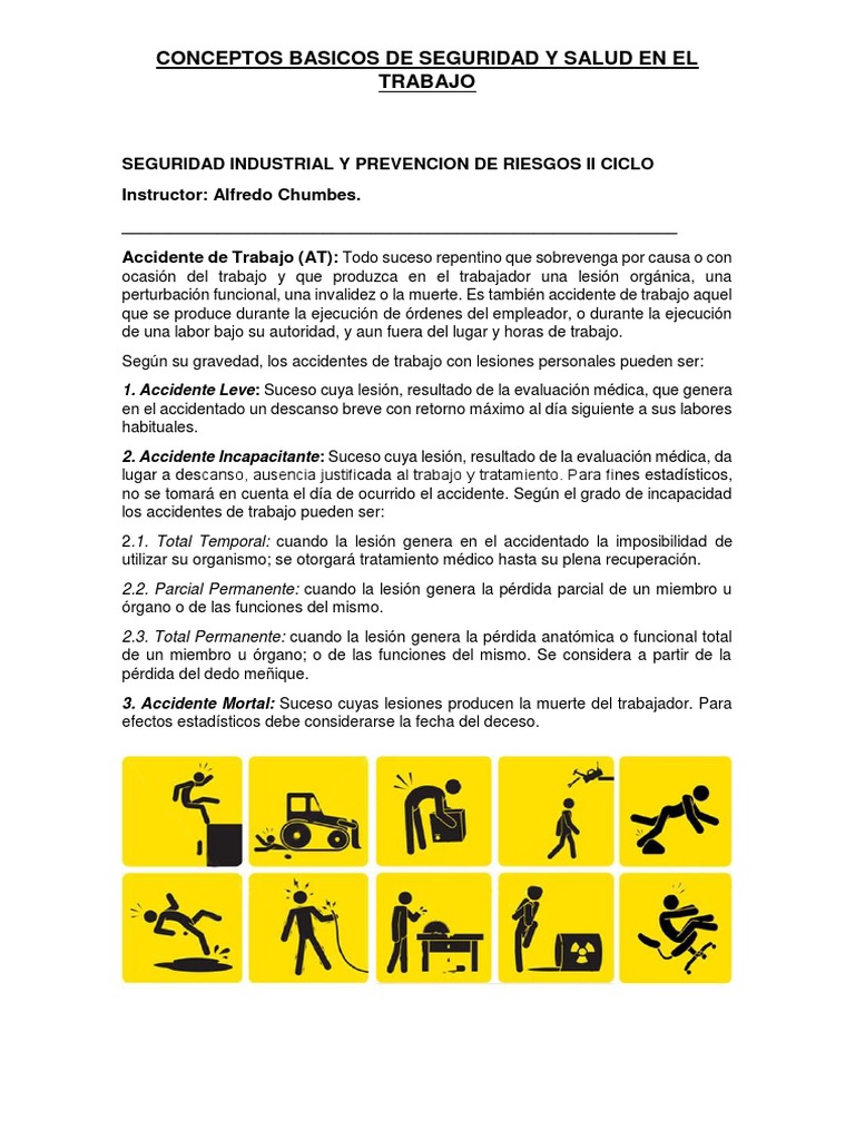 CONCEPTOS BASICOS DE SEGURIDAD Y SALUD EN EL TRABAJO | PDF | Seguridad y salud ocupacional | Riesgo