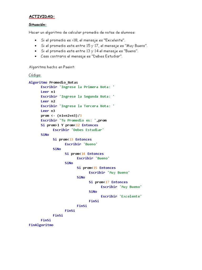 Algor - Notas Arcela Pinday | PDF