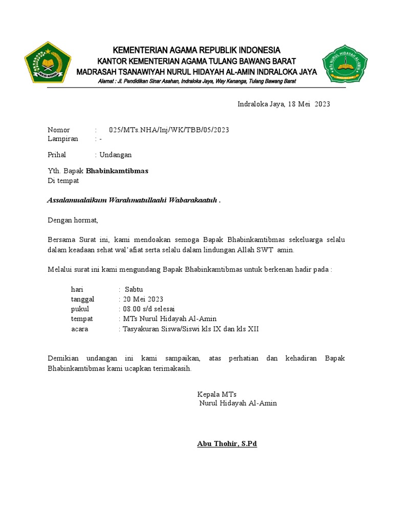 Surat Undangan Bhabinkamtibmas Pdf