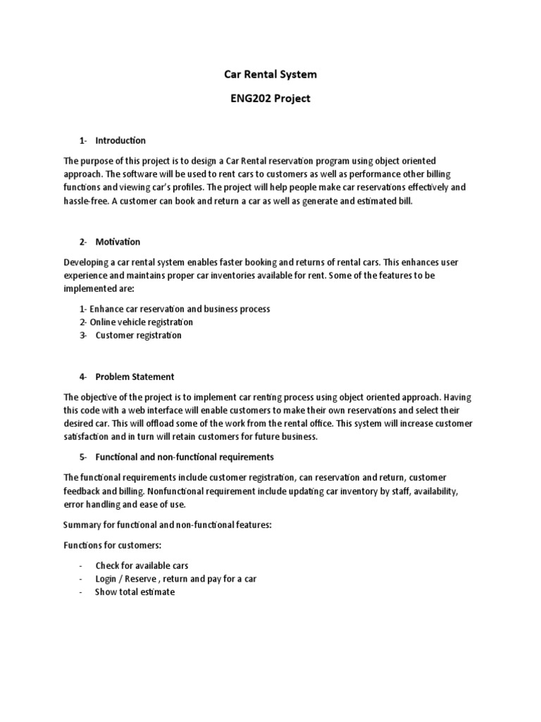 Car Rental System | PDF | Usability | Computing