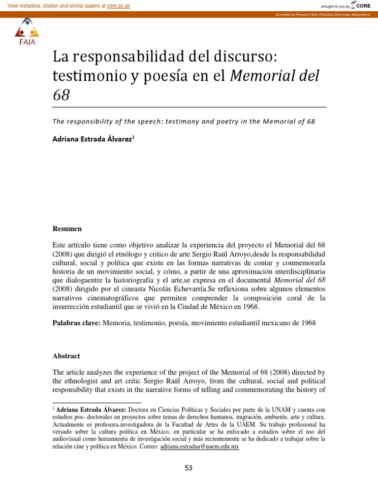 La_responsabilidad_del_discurso_testimon | PDF | Testimonio | México