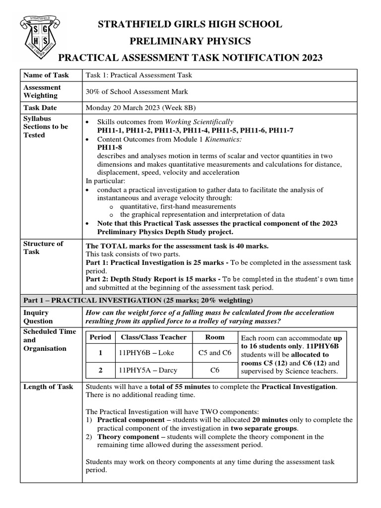 Strathfield Girls High Physics Task 2023 | PDF | Lift (Force) | Velocity