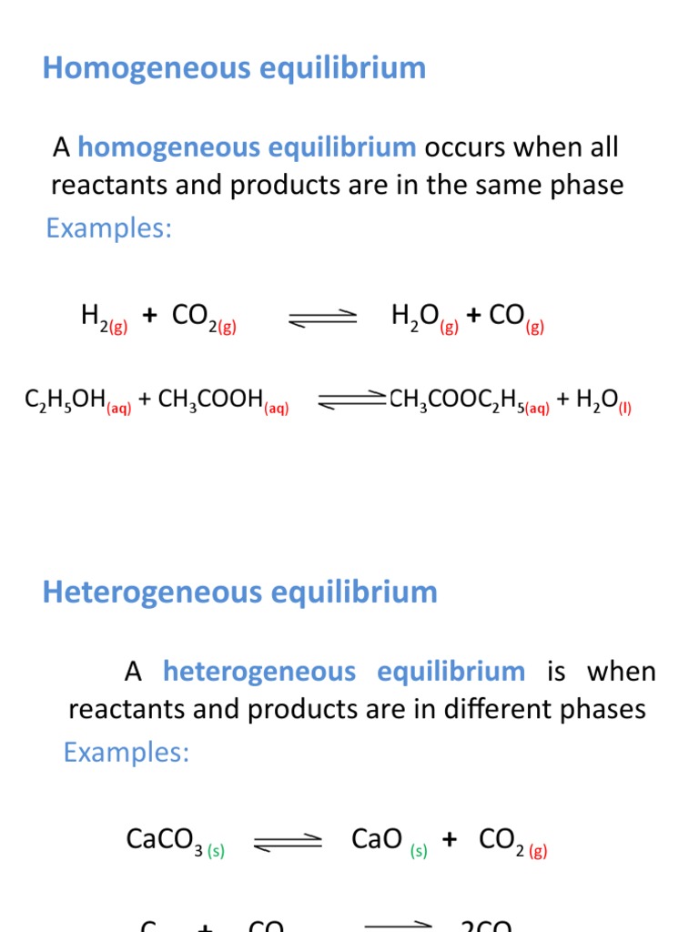 Homogeneous Equilibrium | PDF | Teaching Methods & Materials | Science ...