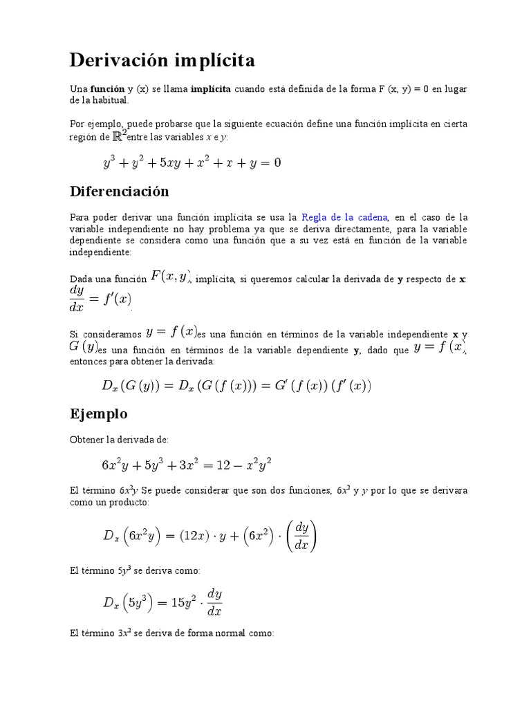 Derivacion Implicita | PDF