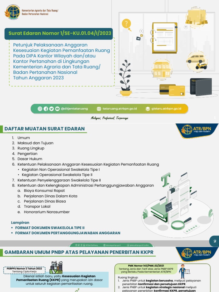 Panduan Anggaran KKPR 2023 ATR/BPN | PDF