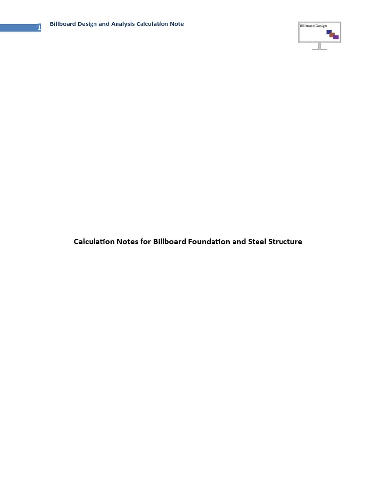 Billboard Structural Design Calculations | PDF | Strength Of Materials ...