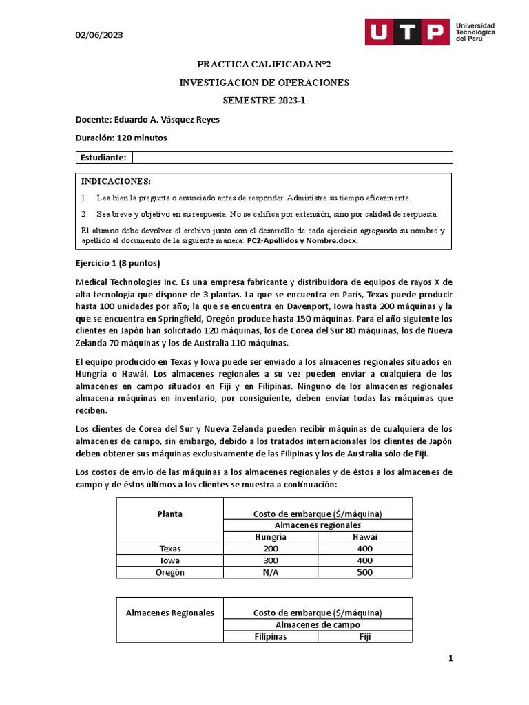 Practica Calificada 2 | PDF