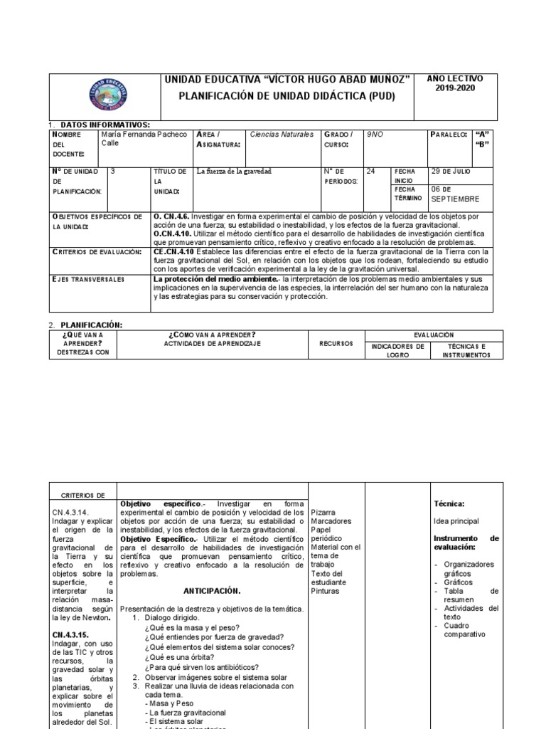 3 Pud CCNN 9no | PDF | Gravedad | Orbita