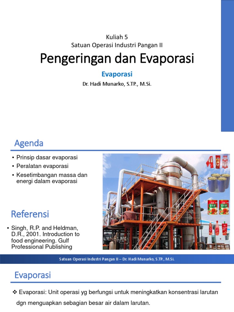 Pengeringan Dan Evaporasi (Evaporasi) | PDF
