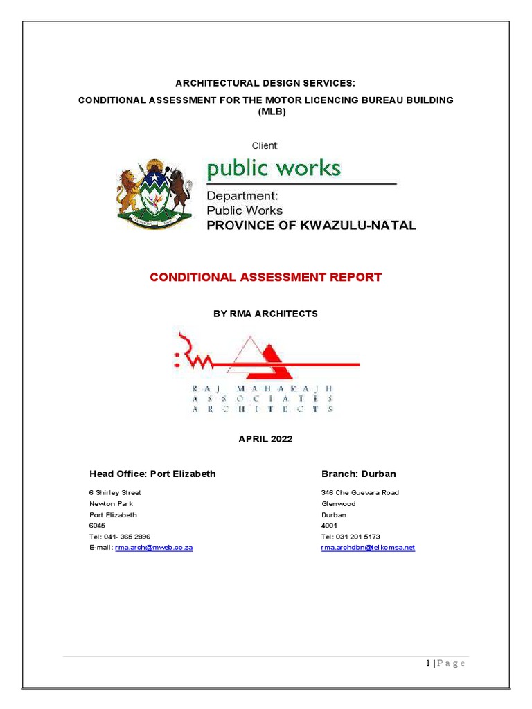 Conditional Assessment Report | PDF | Sewerage | Plumbing