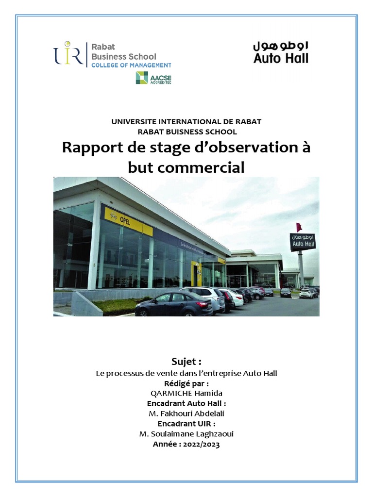 Rapport AUTO HALL PDF 1 | PDF