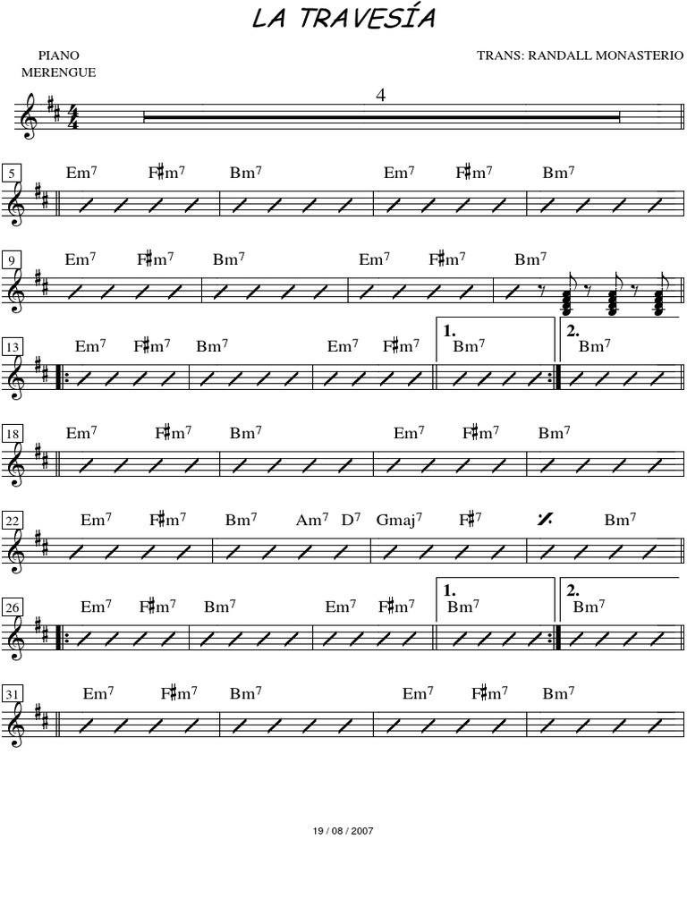 JLG La Travesía piano | PDF