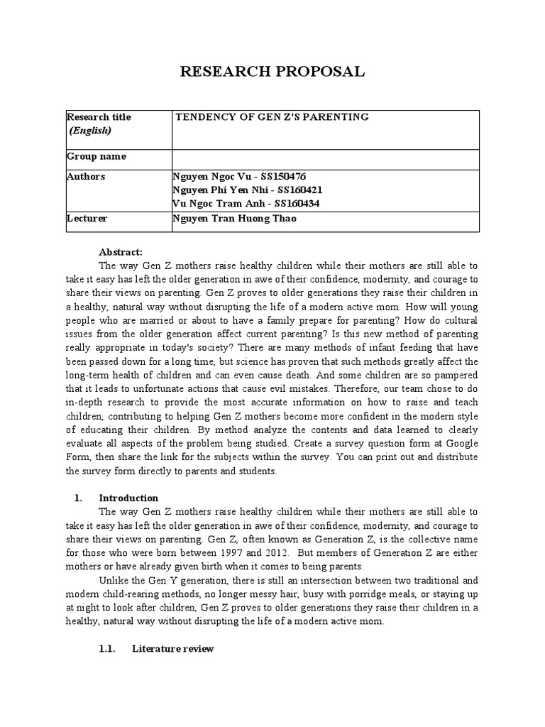 Tendency of Gen Z's Parenting | PDF