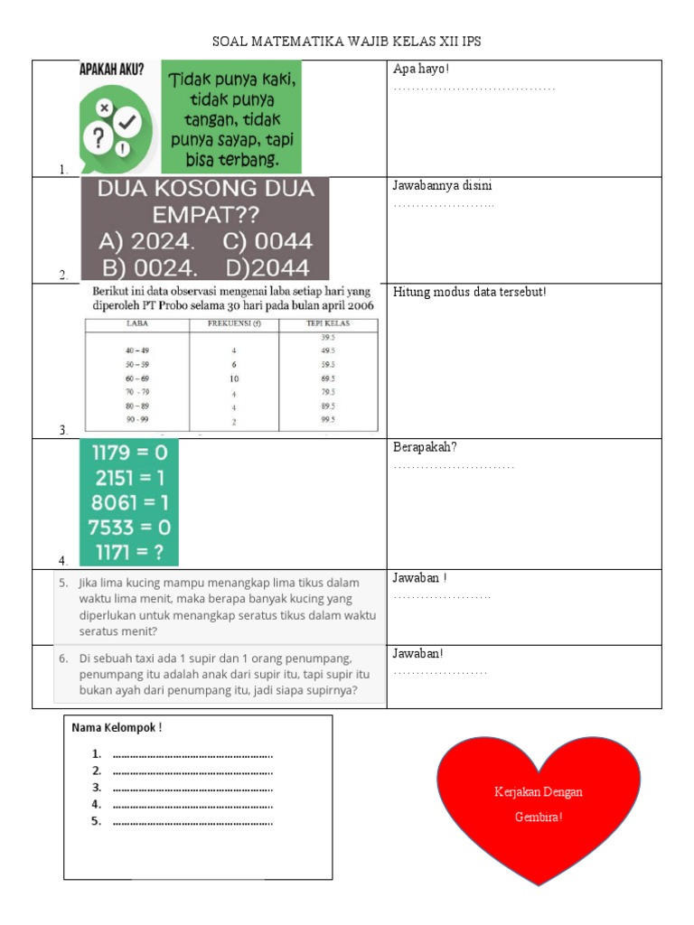 Soal Matematika Wajib Kelas Xii Ips | PDF