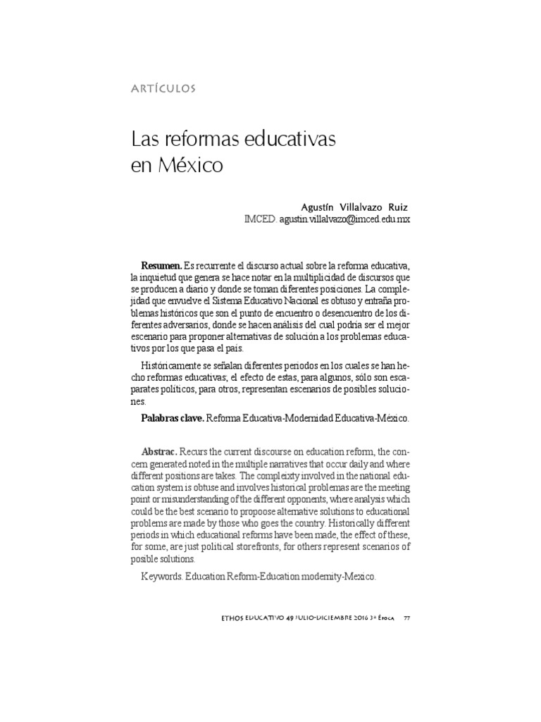 Reformas Educativas en Mexico | PDF Reformas Educativas en Mexico | PDF