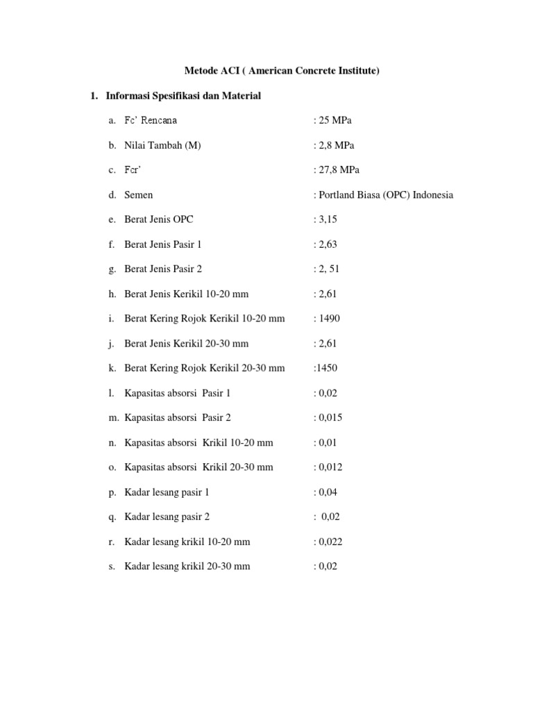 Metode Perancangan Beton ACI | PDF