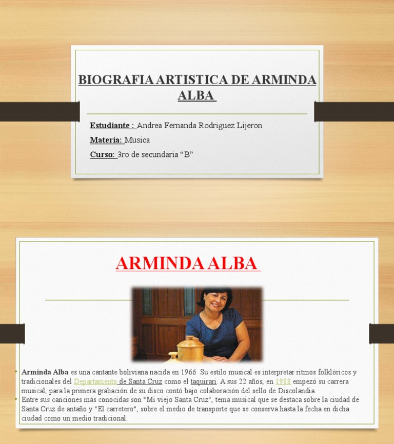 Biografia Artistica de Arminda Alba | PDF
