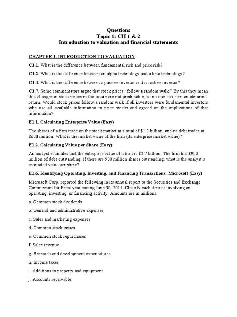 FIN924 Workshop Topic 1 Questions | PDF | Computers
