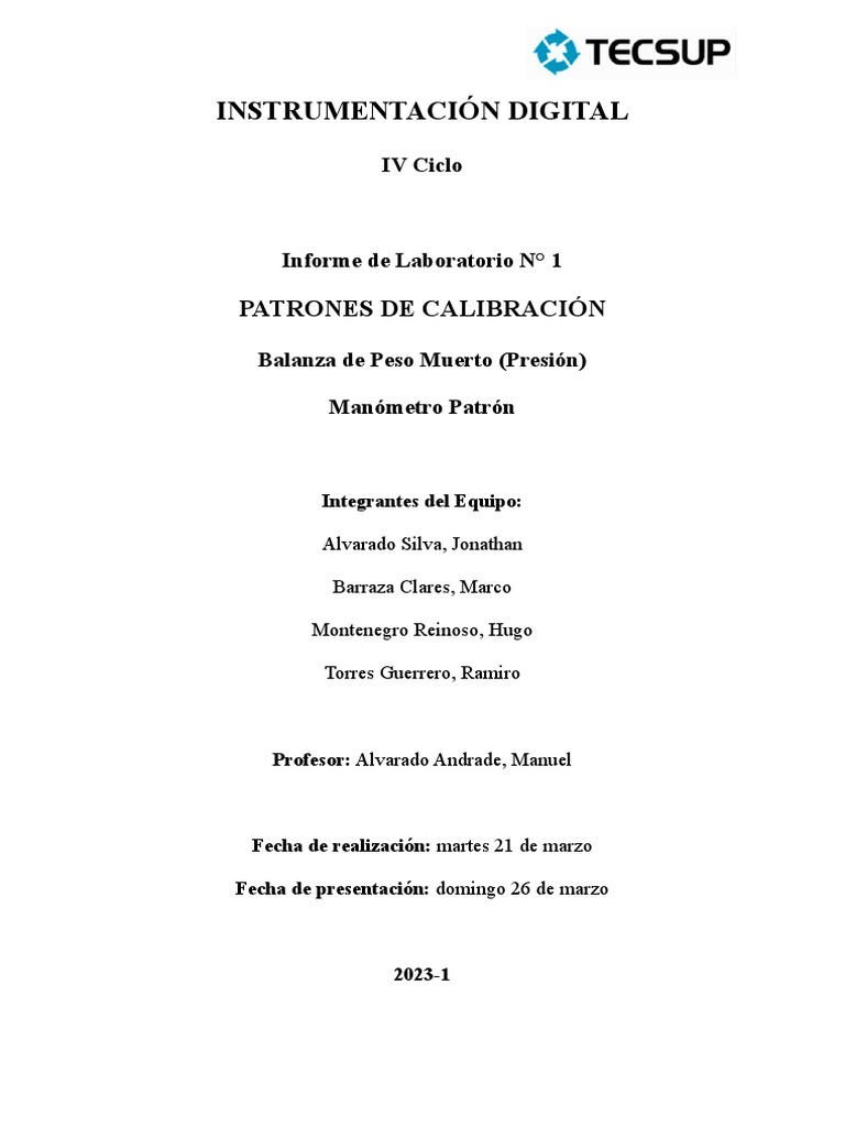 Lab 1 - Patron Calib - InstrDig | PDF | Calibración | Bomba