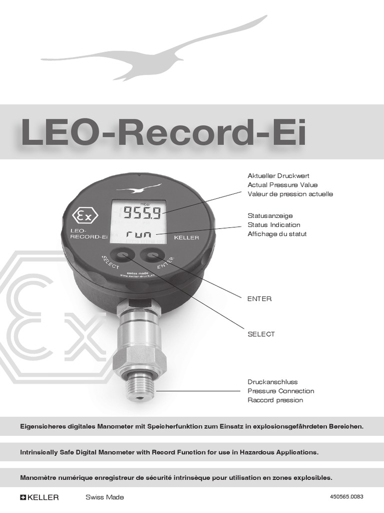 Manometro Modelo Keller LEO Record Ei - Manual SN24574 | PDF