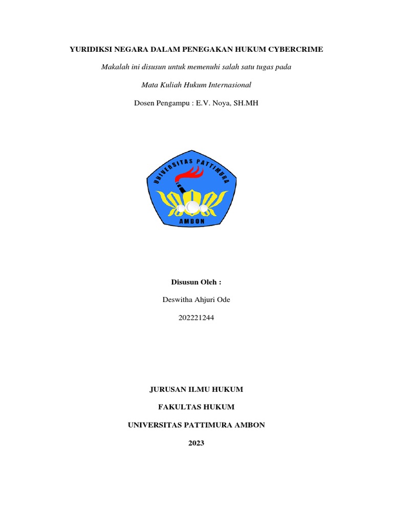Yurisdiksi Negara dalam Cybercrime | PDF