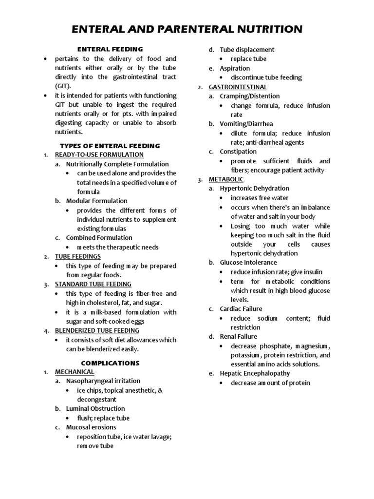 Nutridiet-Enteral and Parenteral Feeding | Download Free PDF ...